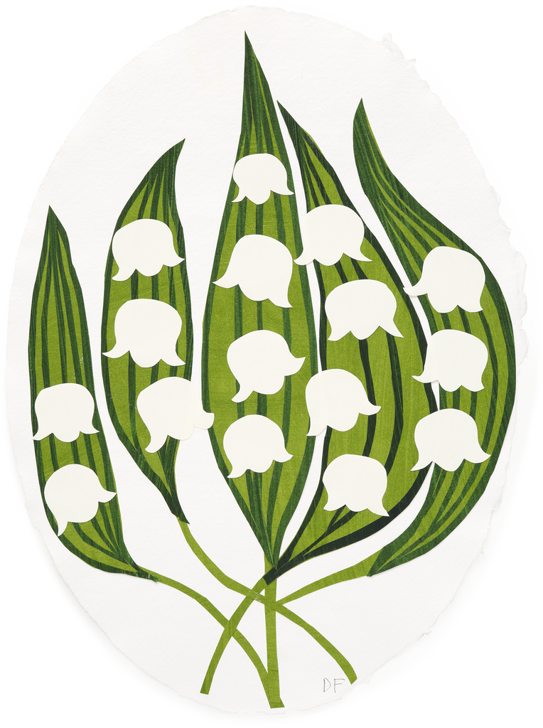 Denise Fiedler Floral Collage - Oval / Lily of the Valley – Choosing Keeping