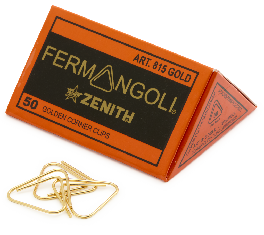 50 Gold Triangular Corner Paper Clips – Choosing Keeping