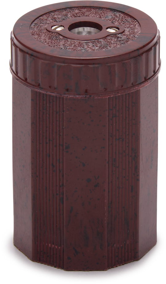Mottled Red Bakelite Single Sharpener with Reservoir – Choosing Keeping