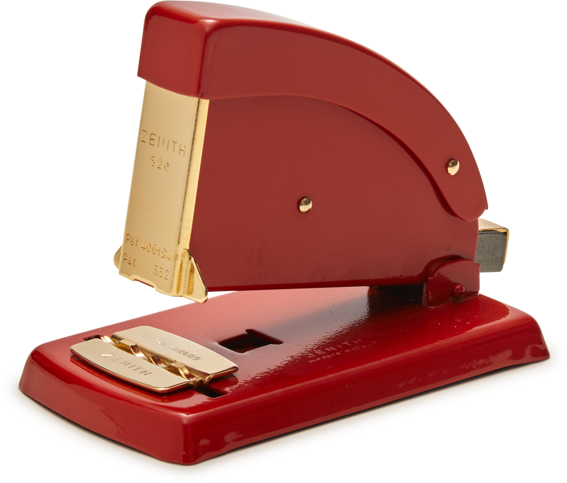 Desktop Aluminium Red and Gold Zenith Stapler – Choosing Keeping