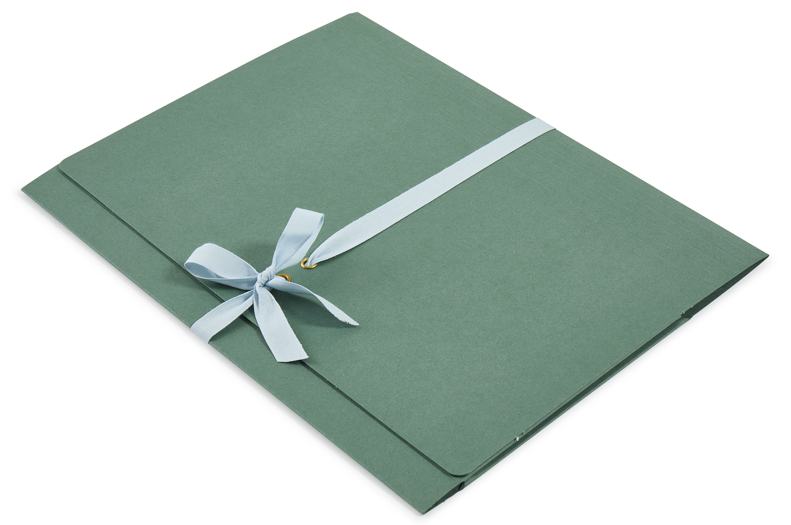 A4 Archival Folder, Dark Green with Blue Cotton Ribbon – Choosing Keeping