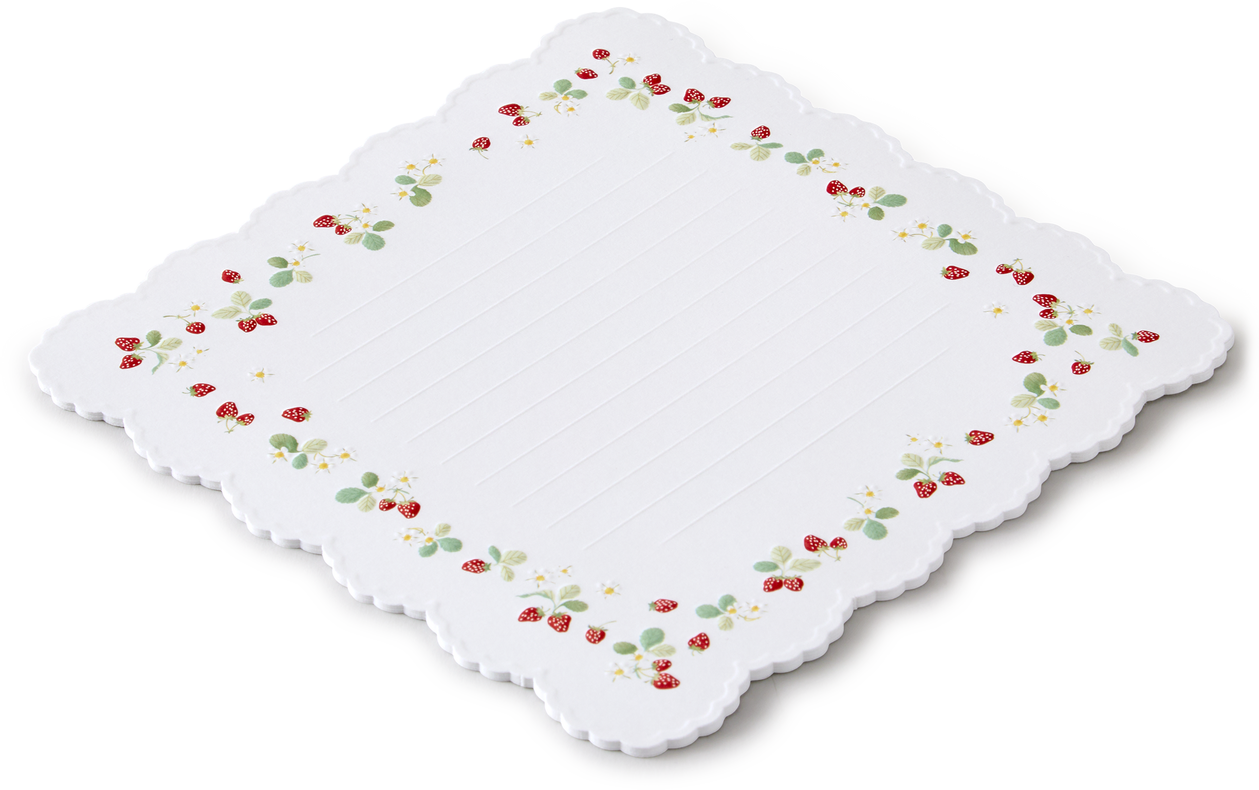 Strawberry Scalloped Edge Handkerchief Writing Paper, pack of 10 ...