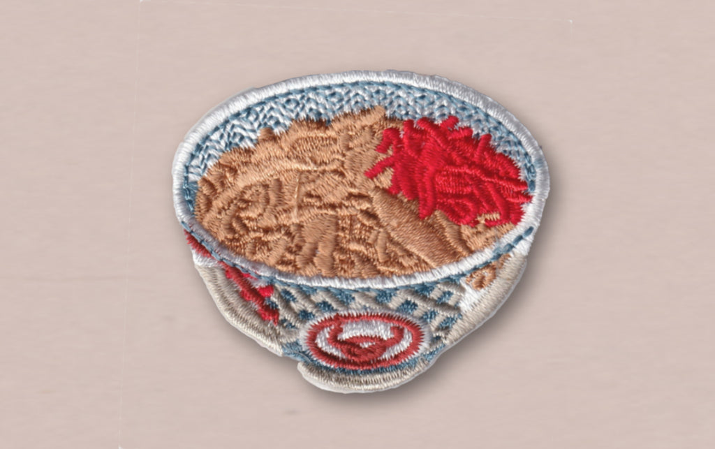 Japanese Embroidered Patch, Gyudon – Choosing Keeping