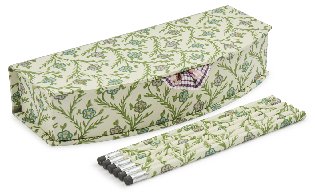 Scanlon Apparati Pencil Box & Pencils, Purple & Blue Flowers – Choosing ...