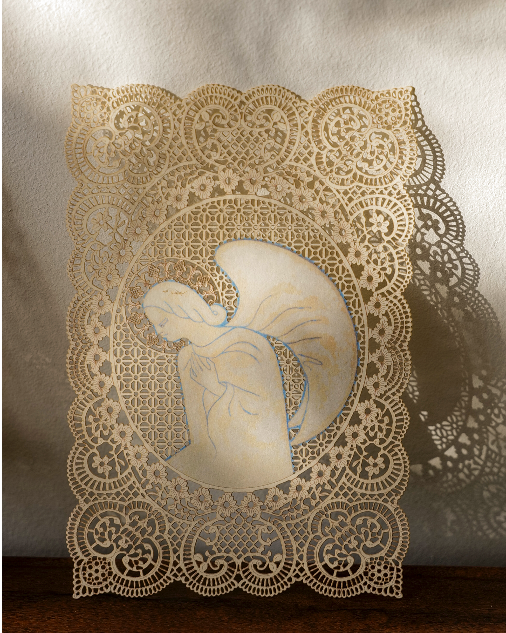 Jean Cocteau Lace Card, Gabriel with Lilies – Choosing Keeping