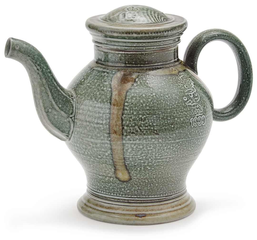Steve Harrison Large Teapot - 1999 Green Salt-glaze – Choosing Keeping