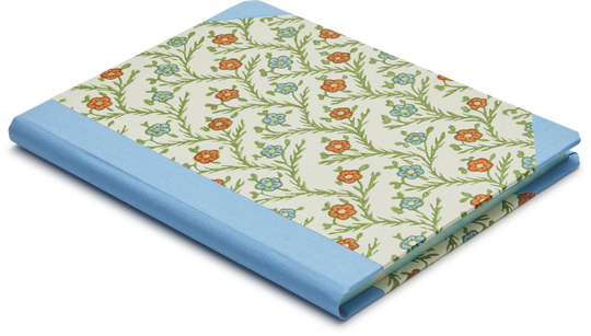Hardback "Composition Ledger" Notebook, Orange and Teal Flowers ...