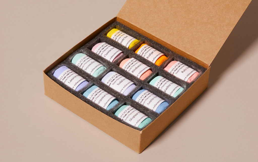 12 Handmade Colour Pastels, Semi-Precious Stones – Choosing Keeping