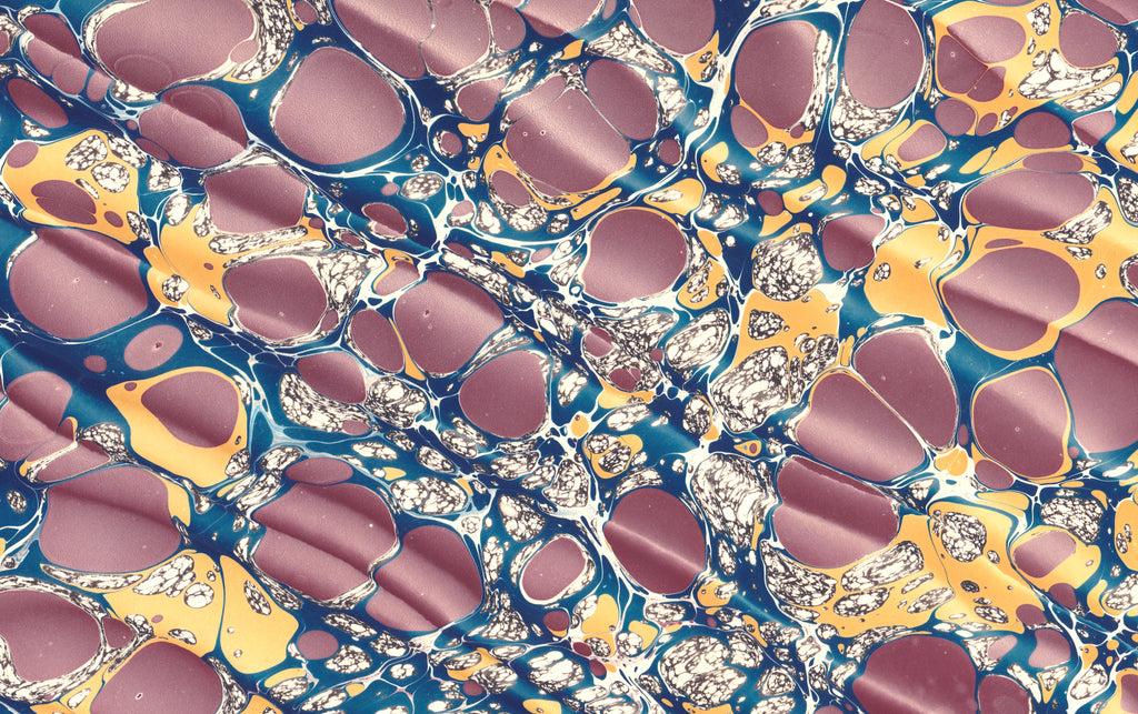 Hand Marbled Paper Sheet, Burgundy Ripple – Choosing Keeping