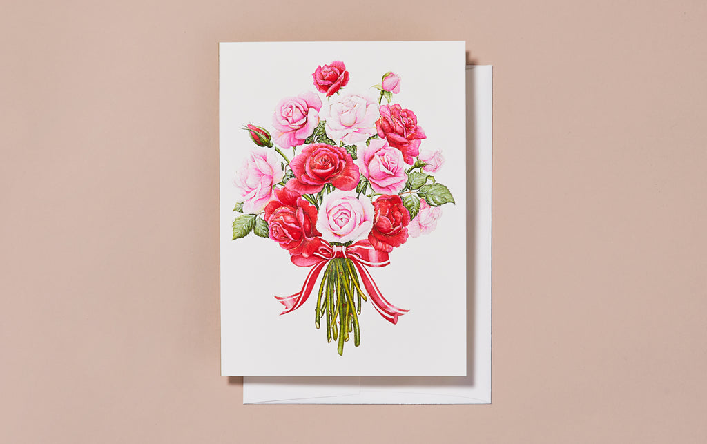 Embossed Bunch of Roses Greeting Card – Choosing Keeping