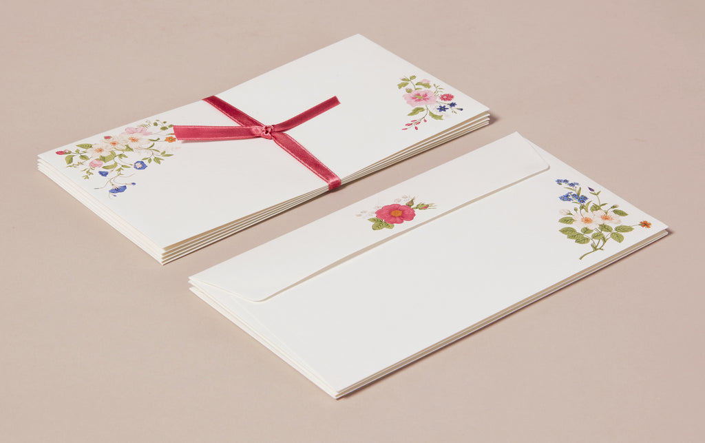 6 Embellished Summer Flower Envelopes – Choosing Keeping